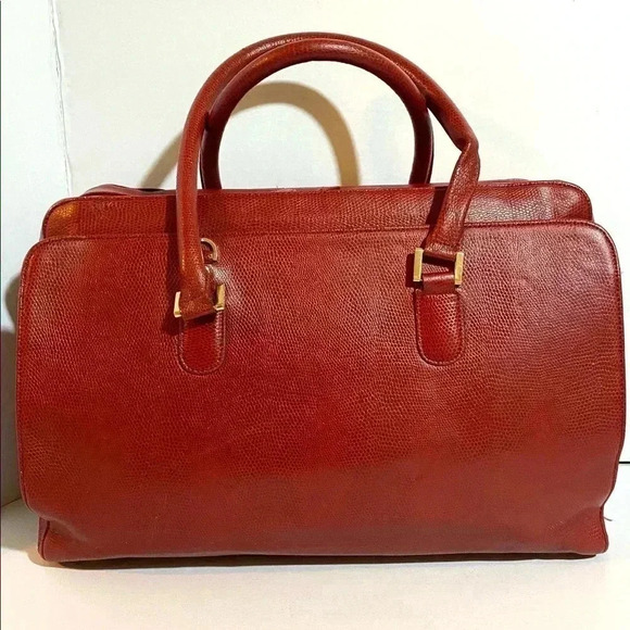 Lederer | Bags | Lederer Red Leather Briefcase Bag | Poshmark